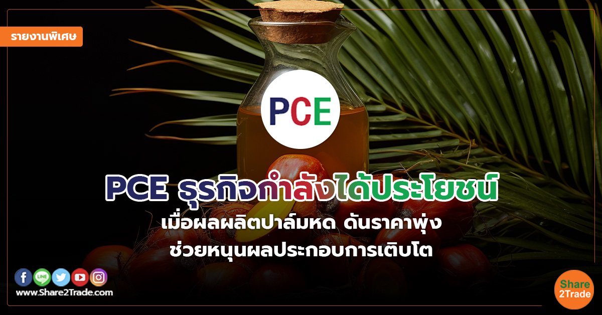 รายงานพิเศษ : PCE ธุรกิจกำลังได้ประโยชน์ เมื่อผลผลิตปาล์มหด ดันราคาพุ่ง ช่วยหนุนผลประกอบการ ...